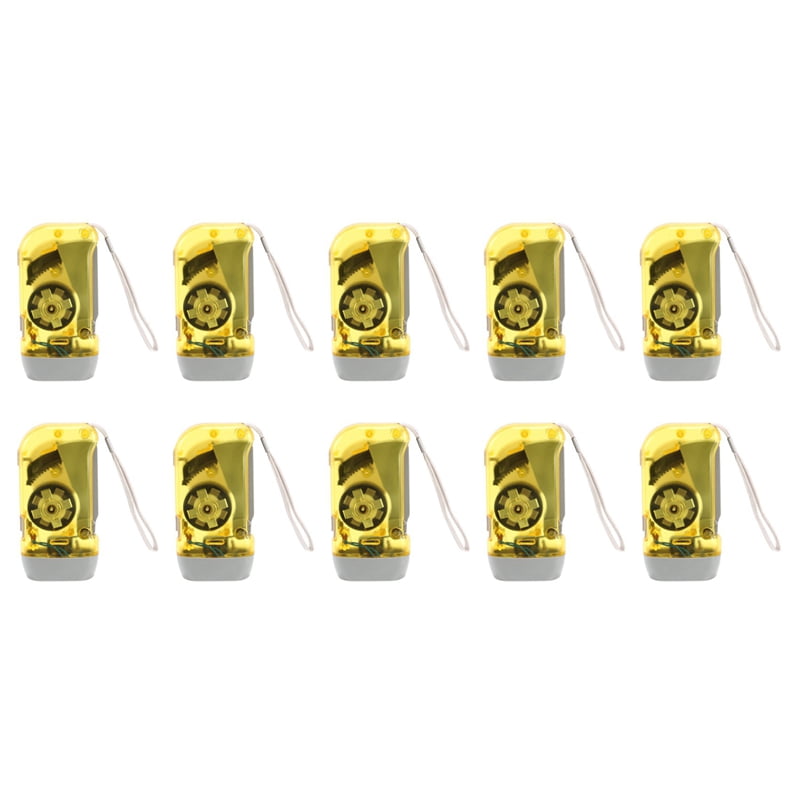 10X 3 LED Dynamo Wind Up Flashlight Hand-Pressing Crank No Battery ...
