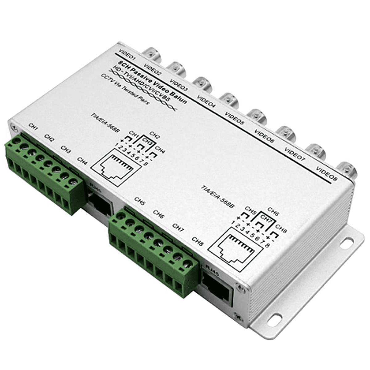 10X 8-CH UTP 720P/1080P HD Passive Video Balun Transceiver,BNC to Cat5 ...