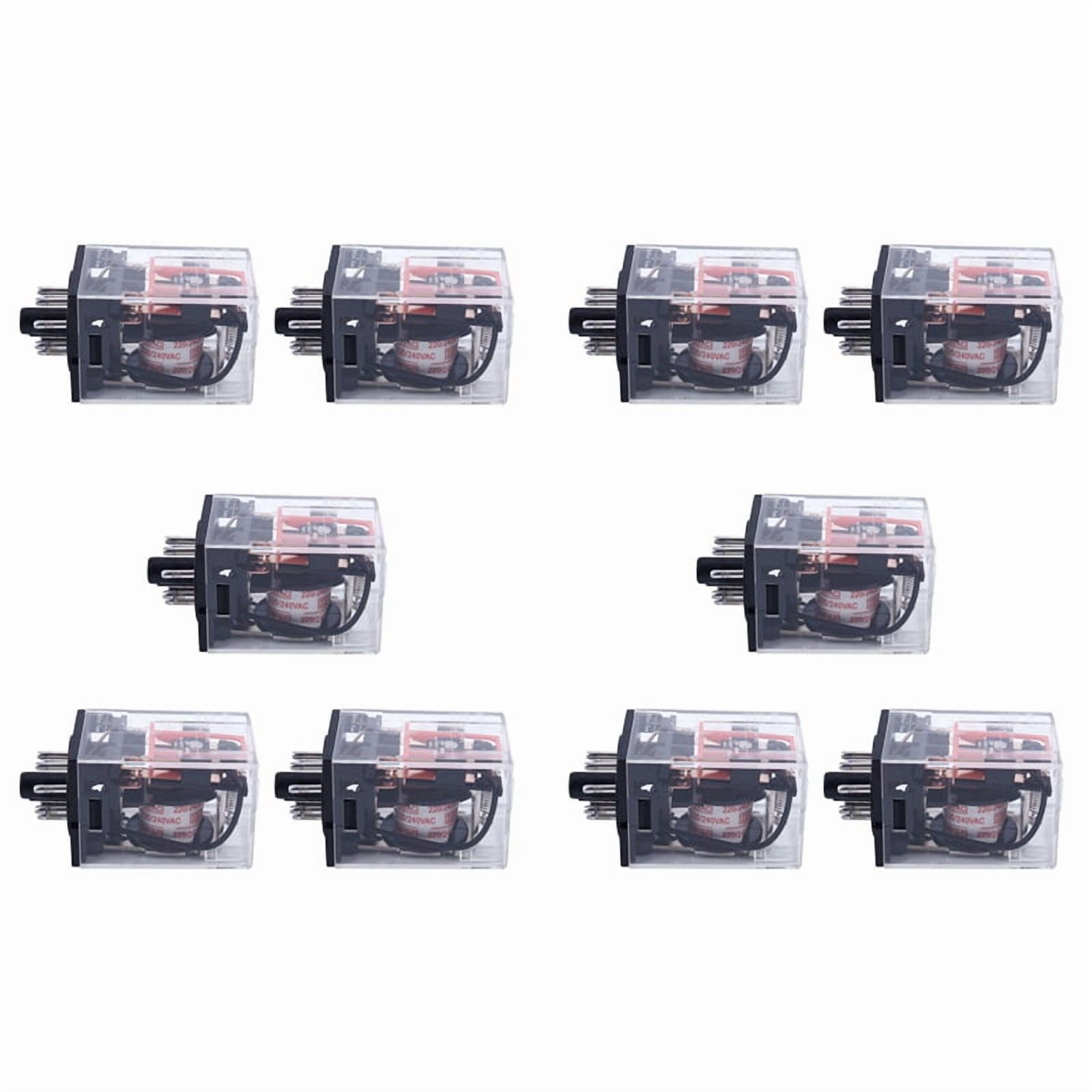 10X AC 220V/230V Coil Voltage PCB Power Relay 8 Pins DPDT 2NO 2NC MK2P ...