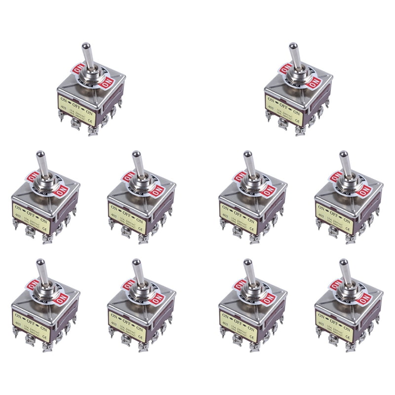 10X AC 380V 10A on/OFF/on 3 Positions 12 Pin Latching Toggle Switch ...