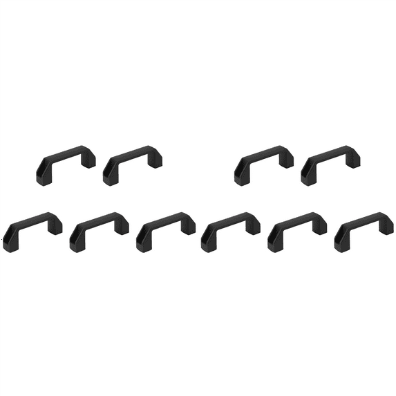 10X Black 90 mm 8.9 cm Hole Spacing Plastic Cabinet Drawer Pull Handle ...