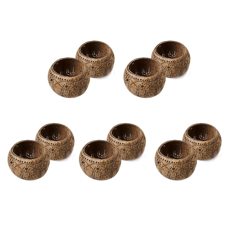 10X Candle Coconut Shell Bowl,Candle Holders,Handmade Coconut Shell ...
