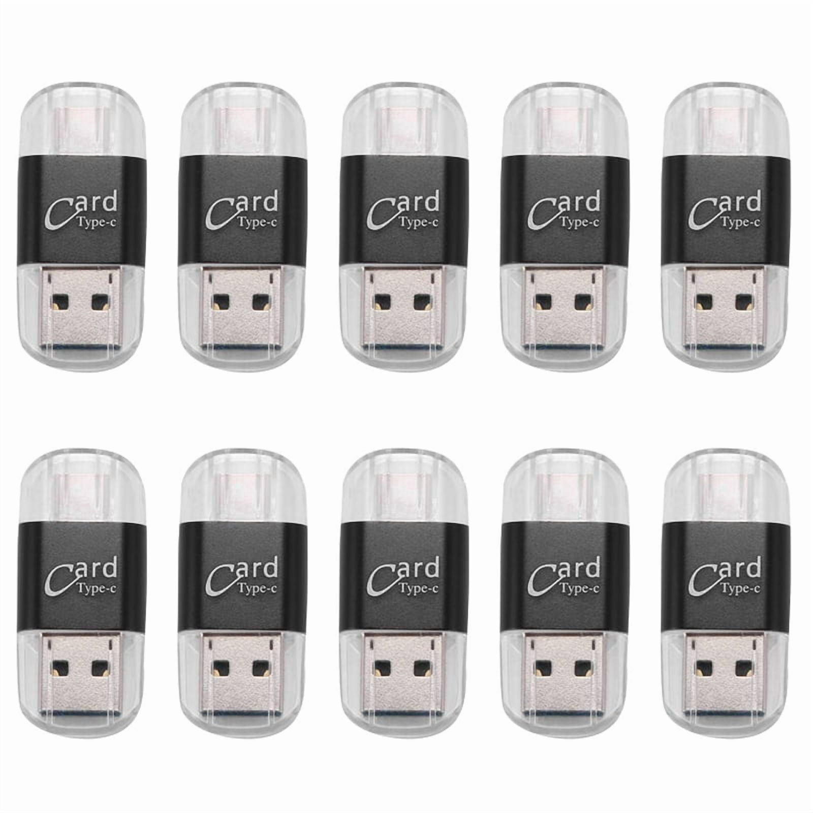 10X Card Reader Aluminum USB Type C OTG Micro-SD/TF External Memory ...
