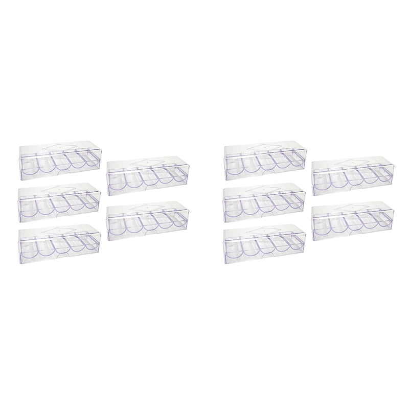 10X Clear Acrylic Poker Chip Rack with Cover/Casino Chip Tray with Lid ...