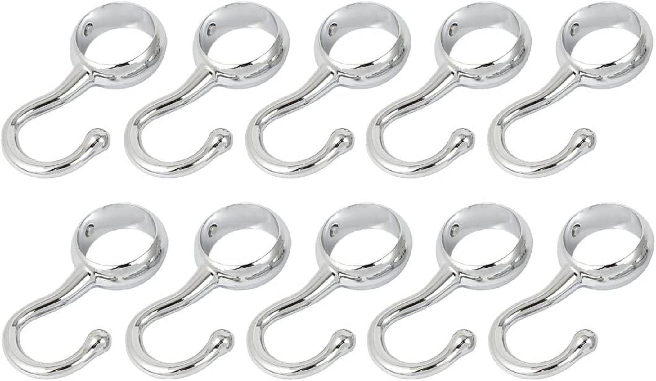 10X Coat Hooks 25mm Dia Round Tube Wardrobe Adjustable Hanging Clothes ...
