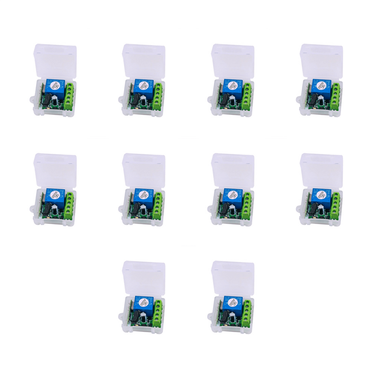 10X DC 12V 1CH RF Relay Receiver 433MHz Universal Wireless Remote ...