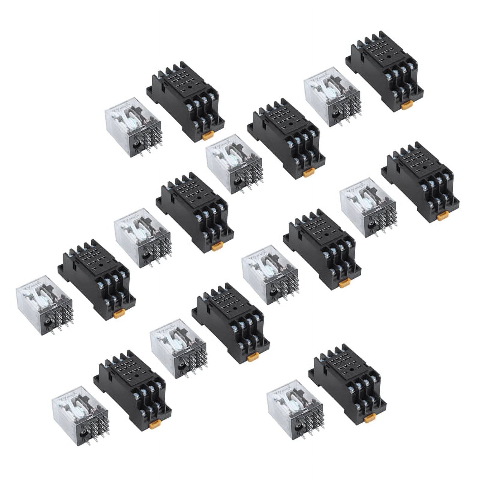 10X DC 24V Coil Volt 4PDT 14 Pin Terminal Electromagnetic Relay HH54P ...