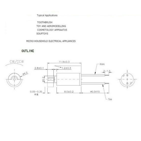 10X Dc 1.5V-3V 8000Rpm Vibration Motor Vibration Coreless Cup Brush ...