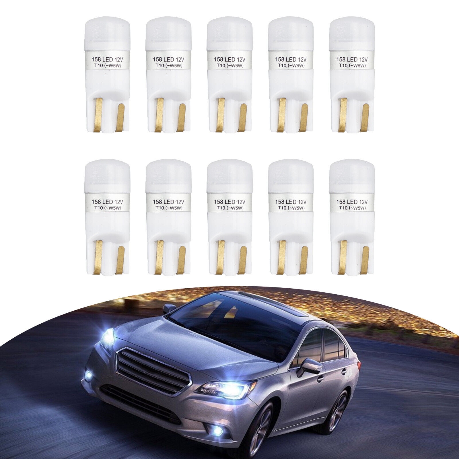 10X For HELLA LED Retrofit 158W LED/T10 W5W 12V 1W W2.1X9.5D 6000K U1 ...