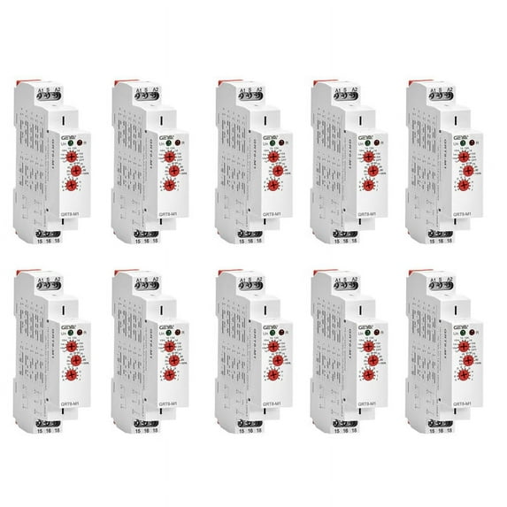 10X GRT8-M1 Delay Relay 16A AC/DC12V-240V Multifunction Din Rail Automatic Timer Relay - Walmart.com