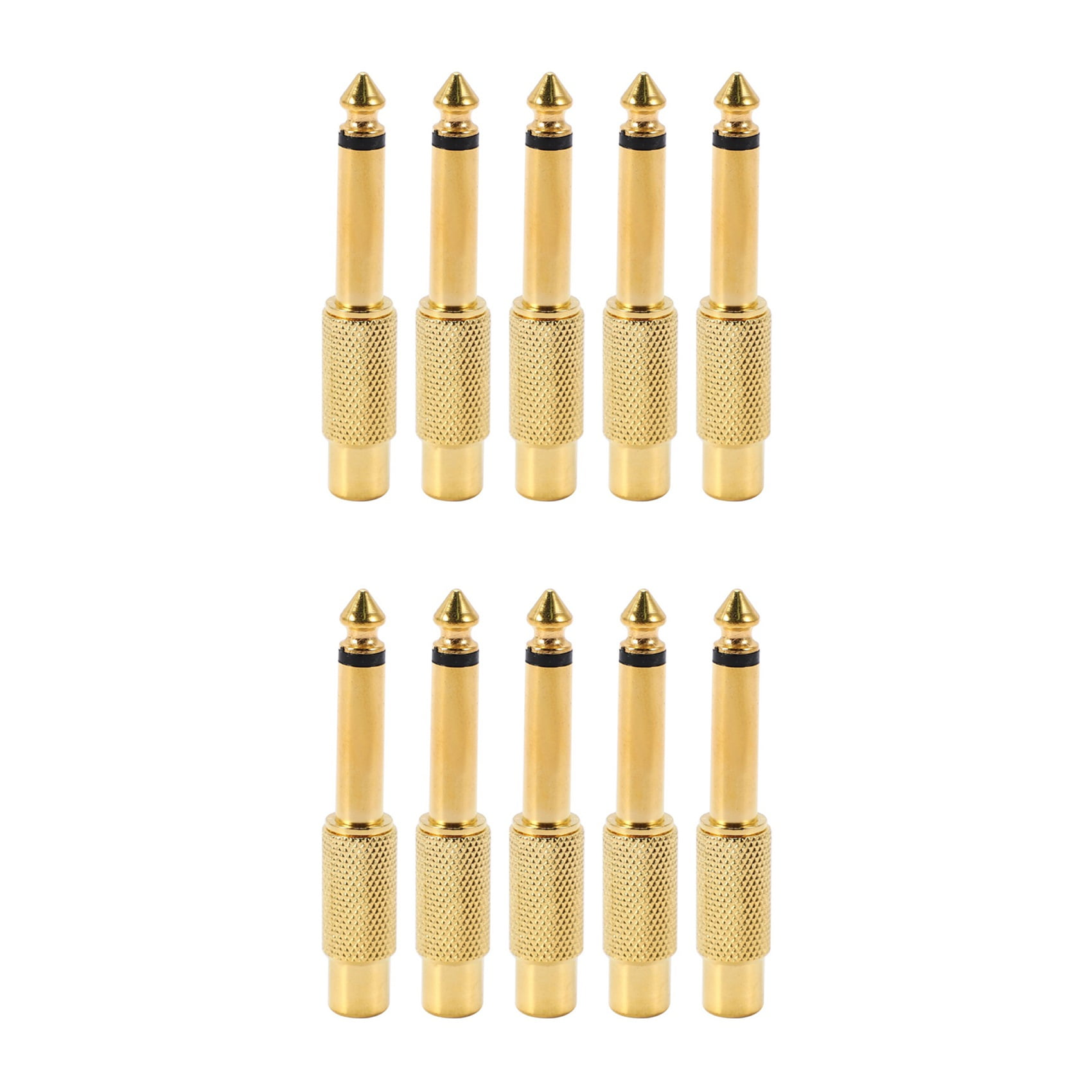 10X Gold Plated 6.35mm 1/4 Inch Male Mono Plug to Female 6.5mm Jack ...