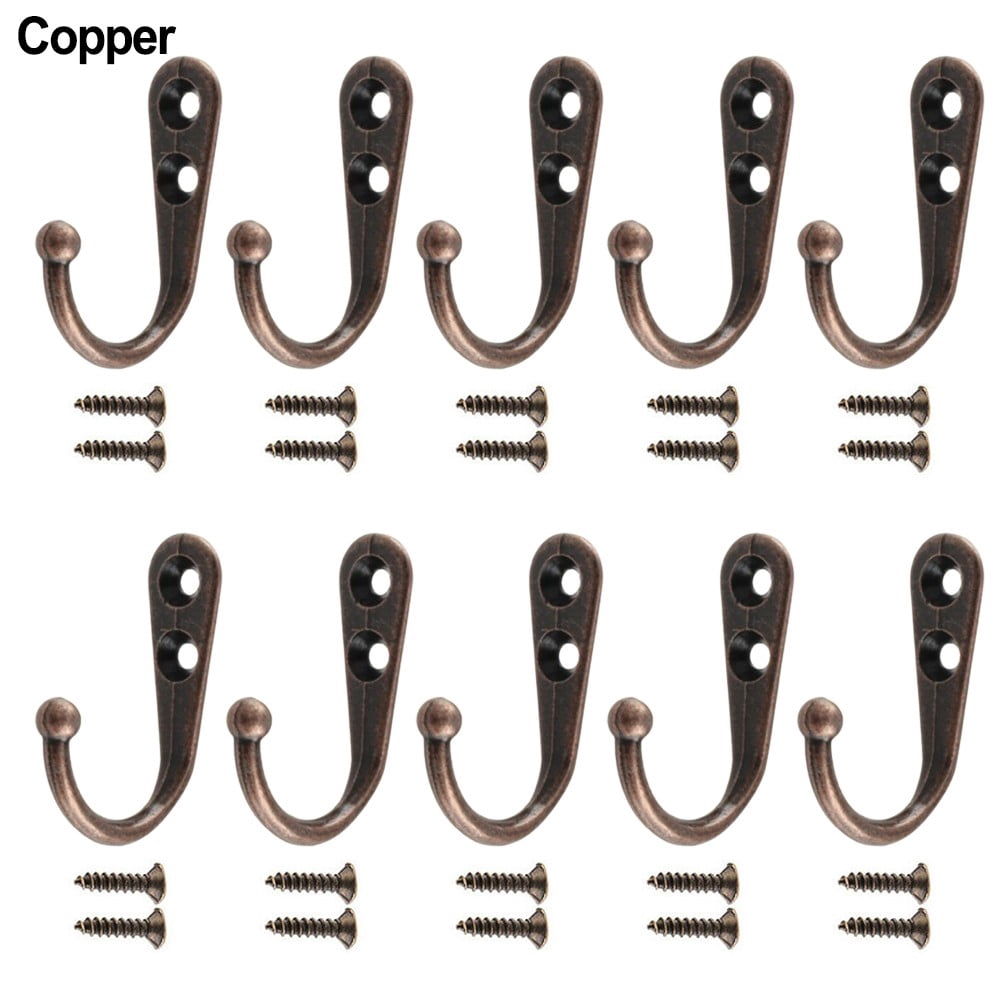 10X Hooks Wall Hanger Stainless Alloy Coat Hat Clothes Robe Holder Rack ...