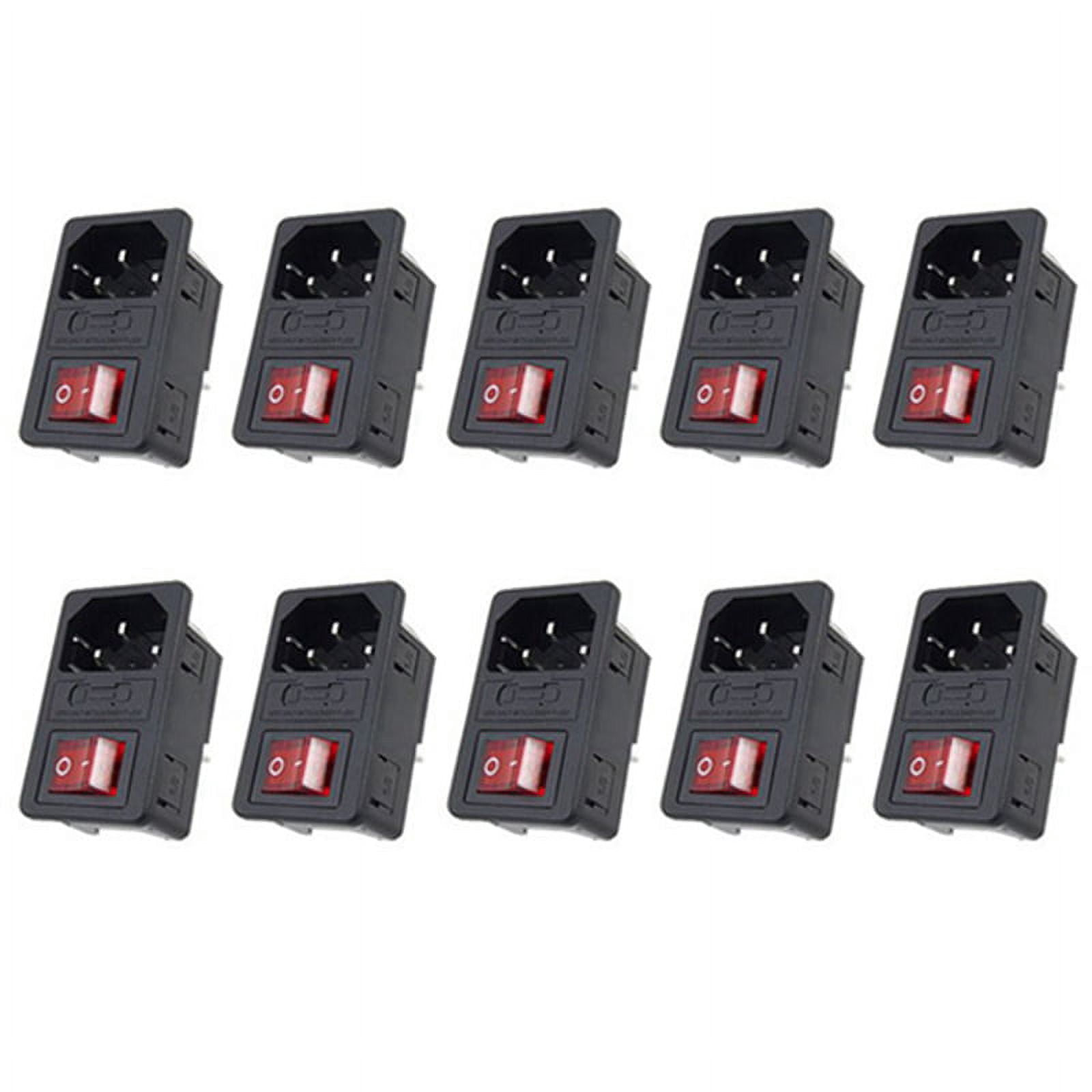 10X Inlet Male Power Socket with Fuse Switch 10A 250V 3 Pin IEC320 C14 - Walmart.com