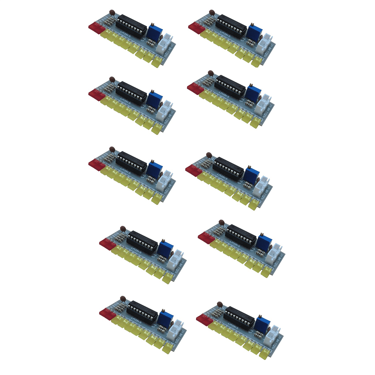 10X LM3915 Audio Level Indicator DIY Kit 10 LED Sound Audio Spectrum ...