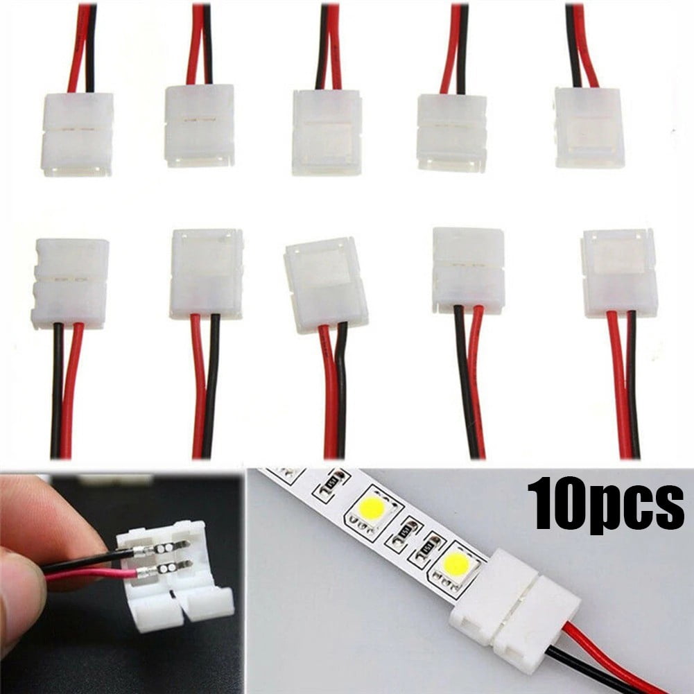 10X Led Strip Light Connector for Smd 5050 5630 Single 2 Wire 10Mm Pcb ...