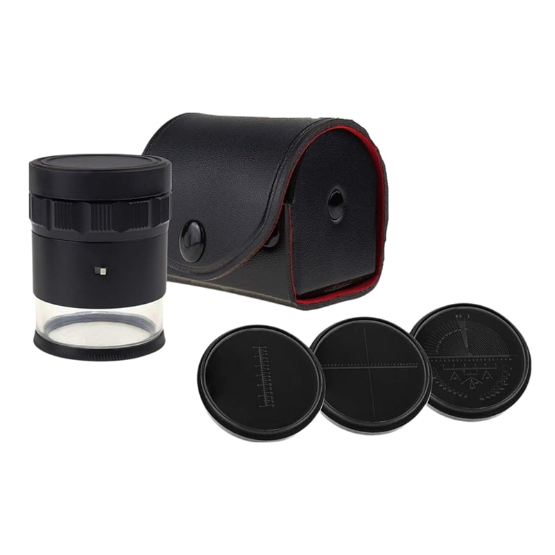 10X Loupe Magnifier, Jewelers Loupe 8 LED Light 4 Glass Scale Chart ...
