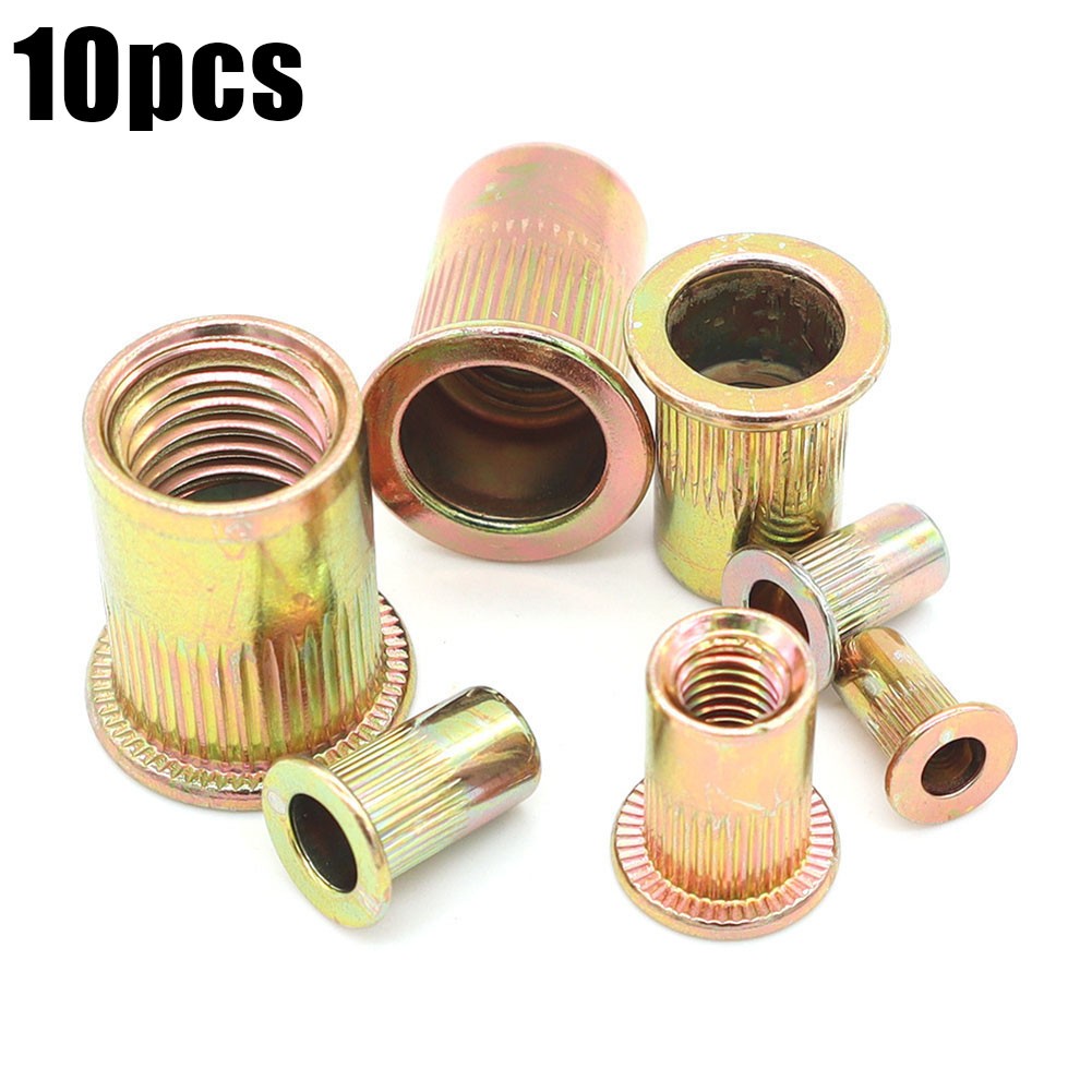 10X M3 M8 M10 Carbon Steel Knurled Nuts Rivet Nutsert Cap Flat Read Zinc Plated - Walmart.com