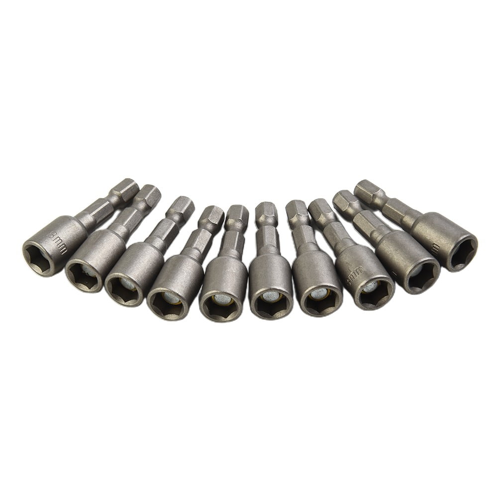 10X Magnetic Nut Driver Setter 8Mm 5/16 Socket Adapter Hex Drill Bit 1/ ...