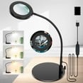 10X LED Lighted Magnifying Glass with Stand, 3 Modes Dimmable, Hands ...