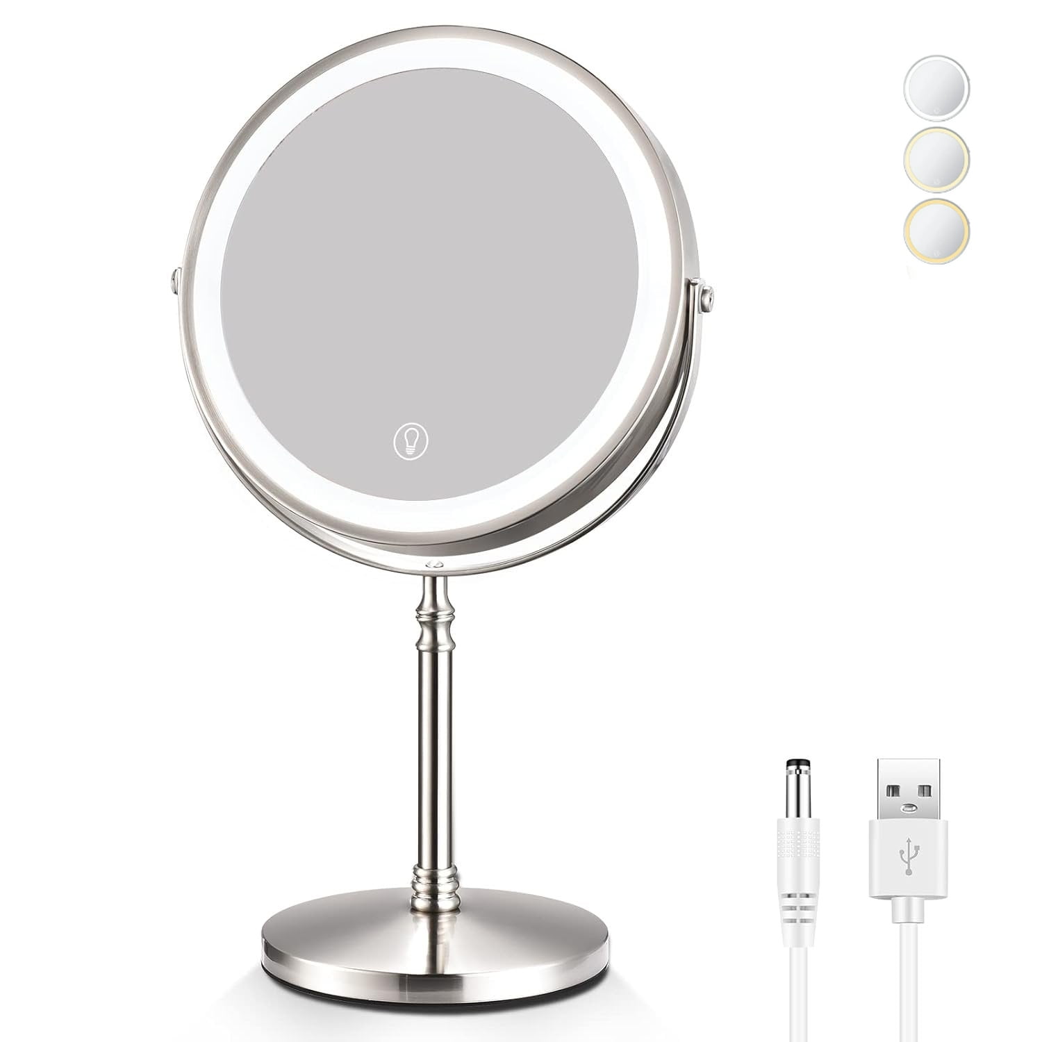 10X Magnifying Makeup Mirror with Light,Double Sided 1X & 10X ...
