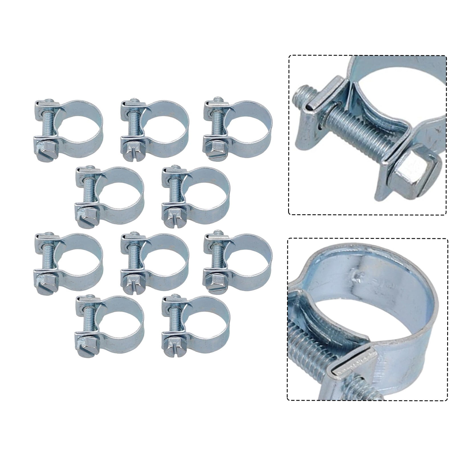 10X Mini Fuel Line Jubilee Hose Clips Clamp Diesel Petrol Pipe Coolant ...