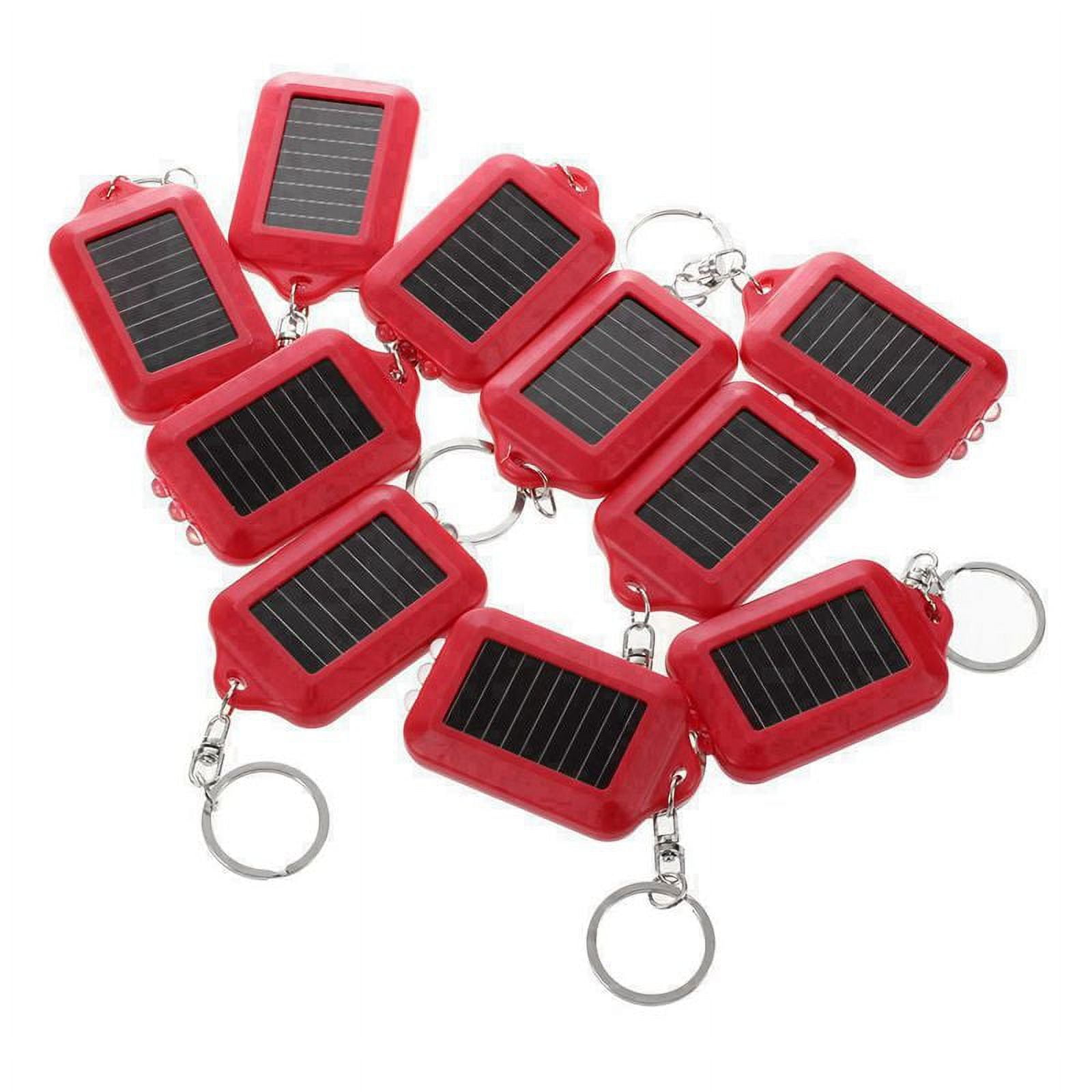 10X Mini Solar Power Rechargeable 3LED Flashlight Keychain Light Torch ...