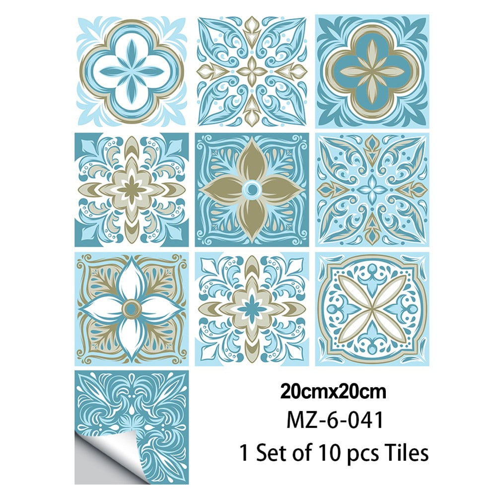10X Mosaic Tile Stickers Stick for Kitchens Bathroom Walls Bedrooms ...