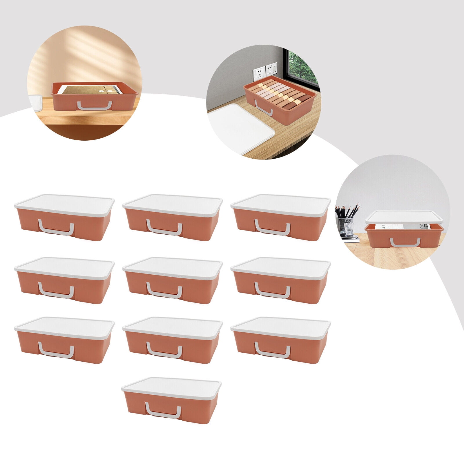 10X Multi-functional Rectangle Storage Boxes Office File Box Flat ...