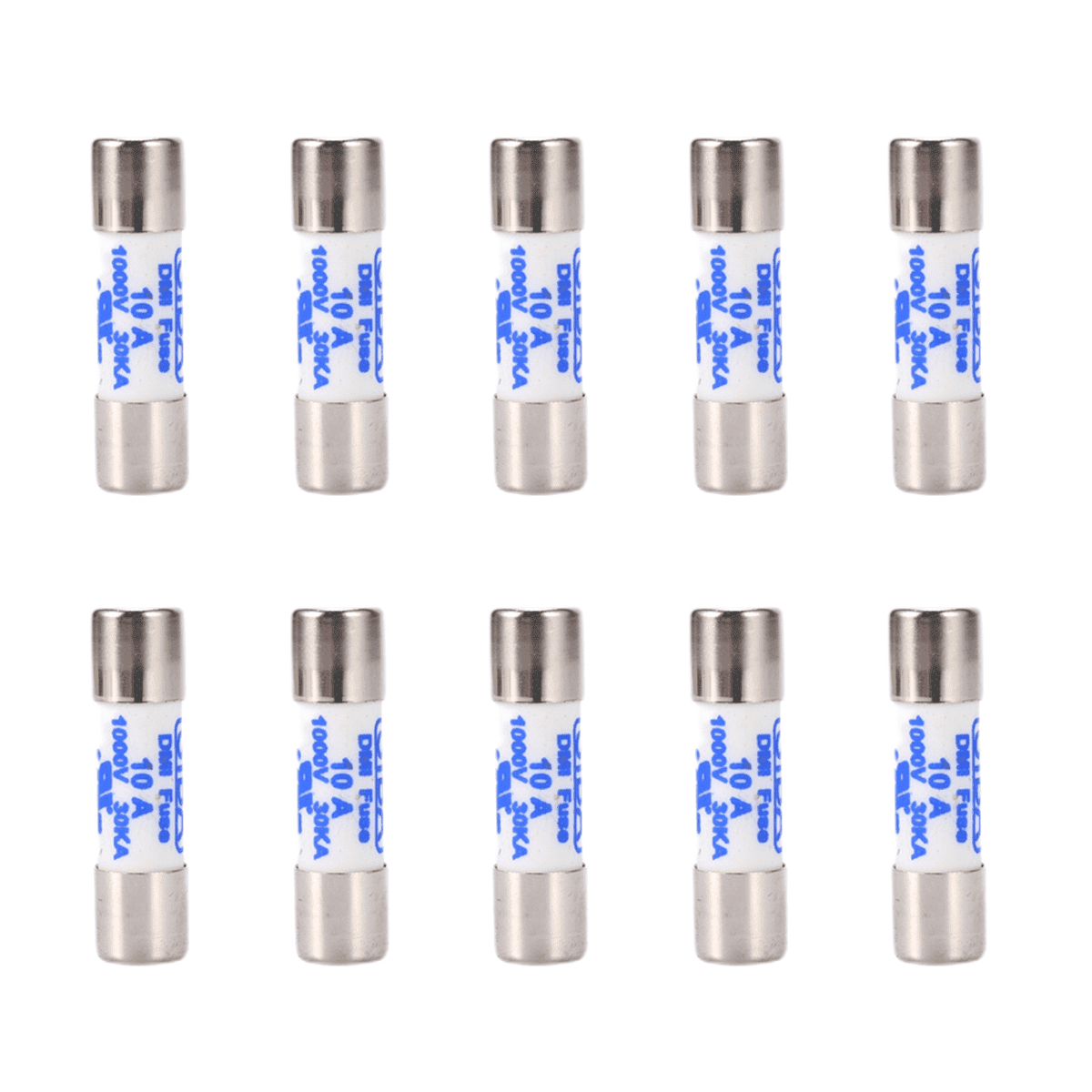 10X Multimeter 10 x 38mm 1000V 10A Cylinder Ceramic Fuse White ...