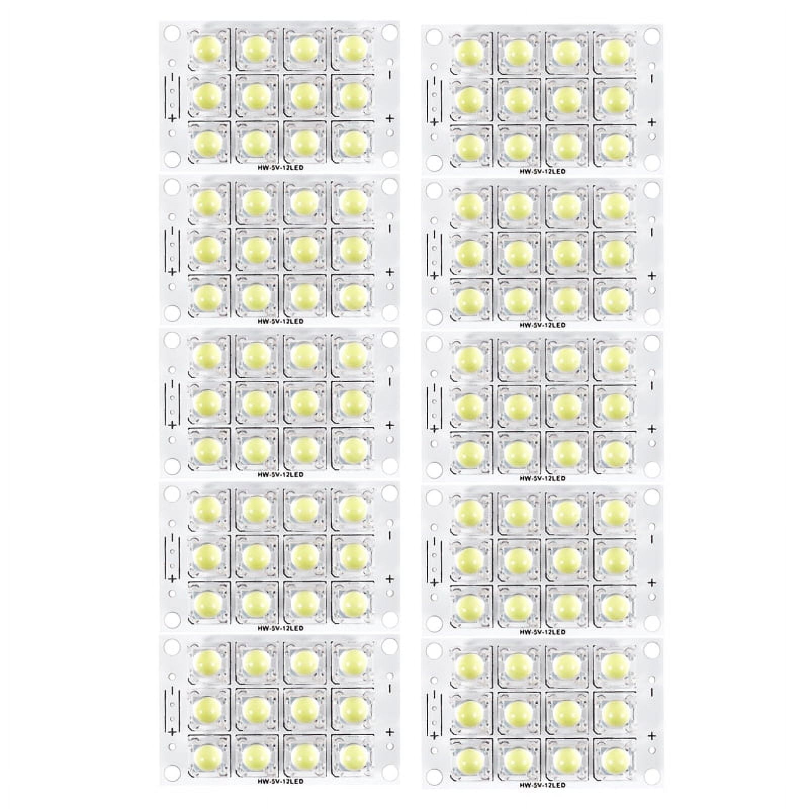 10X New DC 3V 5V 12 LED Super Bright White Piranha LED Circuit Board LED Lights Light Yacht,10 x ...