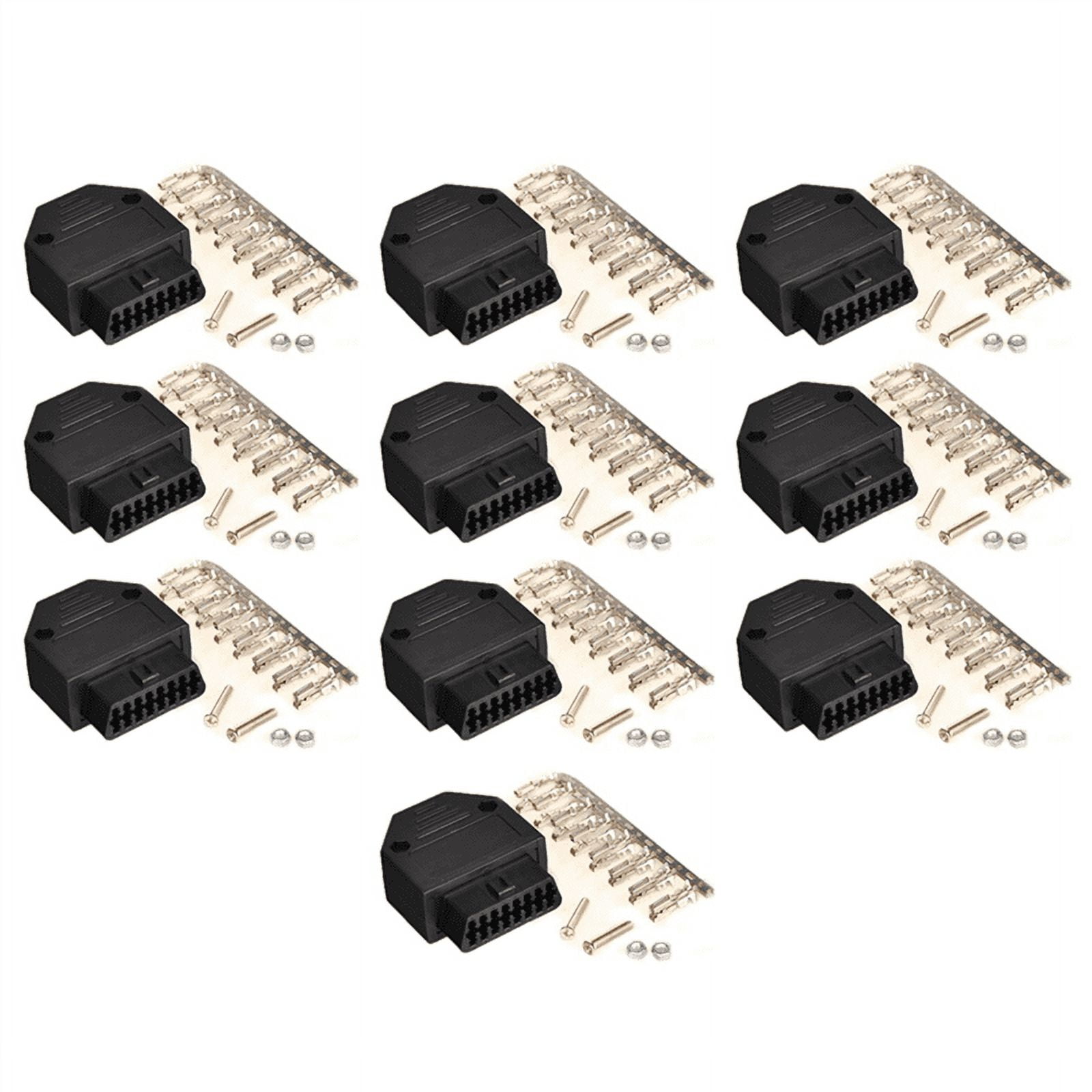 10X OBD2 OBD II 16 Pin Connector Socket Diagnostic Tool Adapter OBD ...