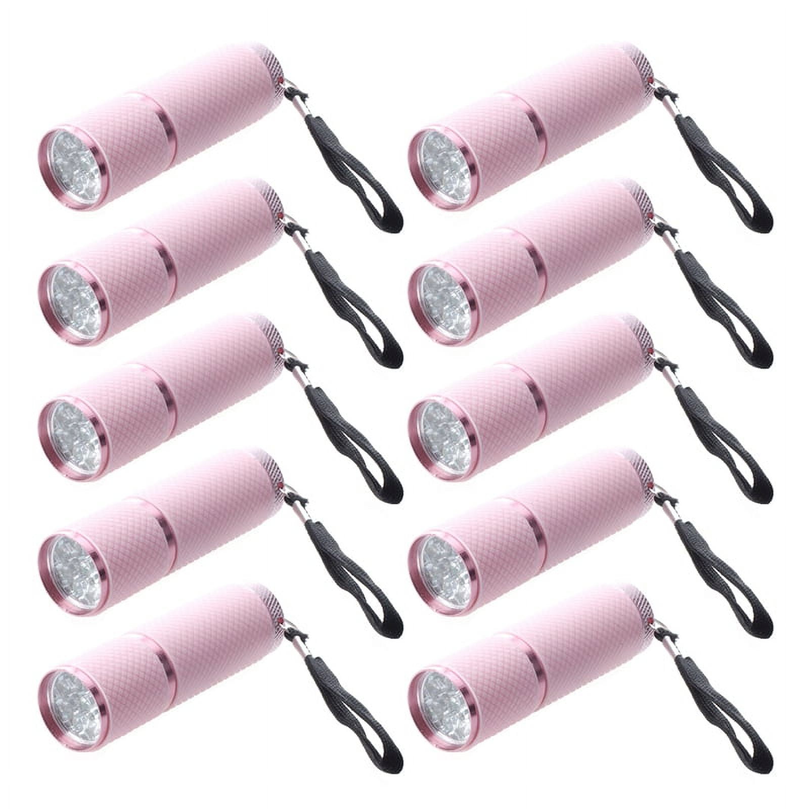 10X Outdoor Mini Pink Rubber Coated 9-LED Flashlight Torch - Walmart.com