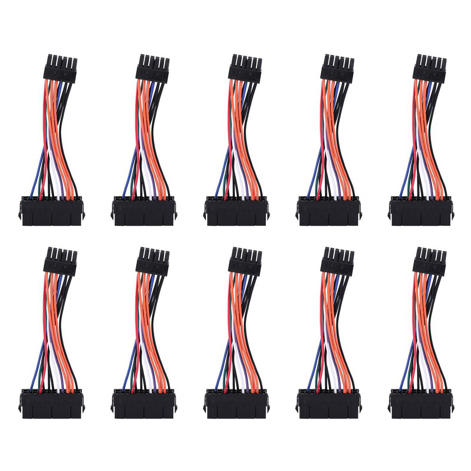 10X PSU ATX 24Pin Female to 12Pin Male Power Supply Sleeved Cable Cord ...