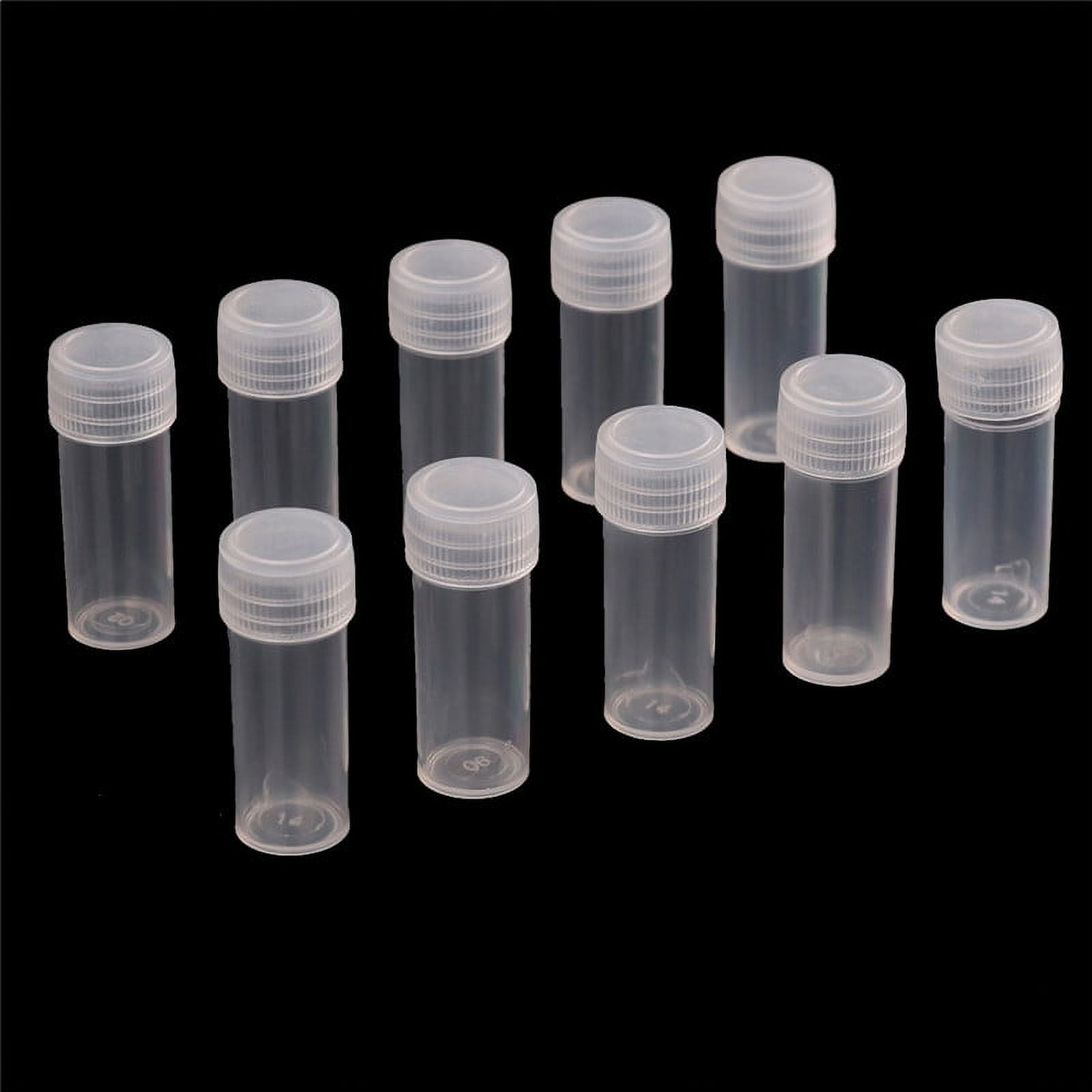 10X Plastic Sample Bottle 5ml Test Tube Small Bottle Vial Storage ...