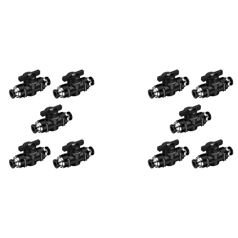 10X Pneumatic Valve Push to Connect Fittings Valve Air Flow Control ...