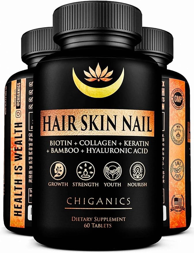 10X Potent Hair Growth Vitamins Infused with Keratin + Collagen ...