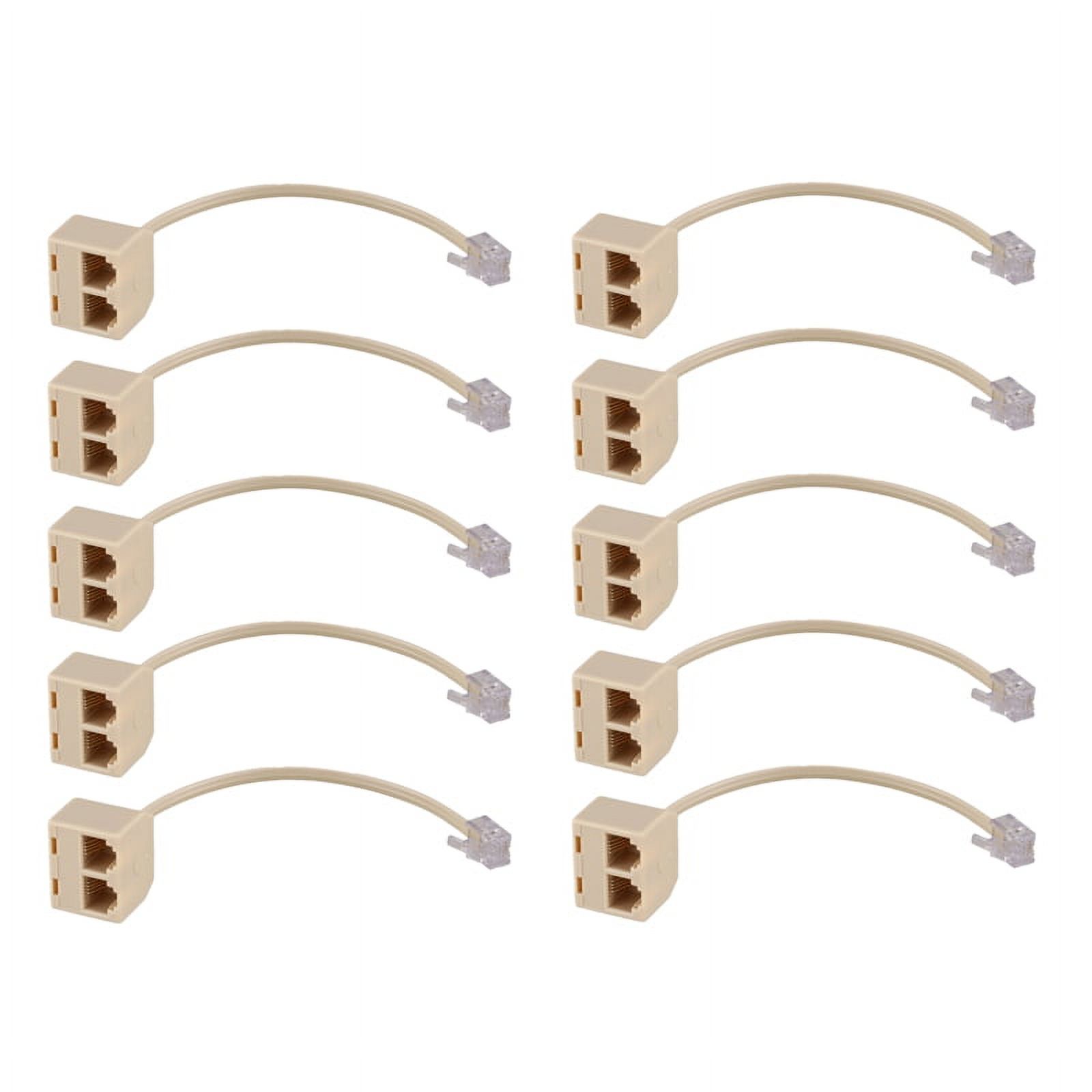 10X RJ11 6P4C 2 Way Outlet Telephone Jack Line Splitter Adapter Beige ...