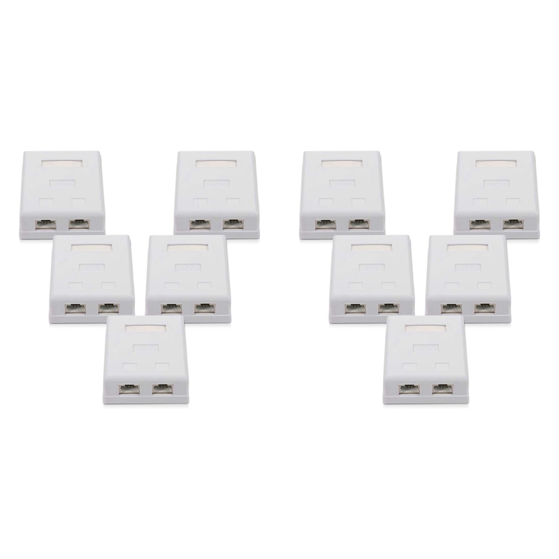 10X RJ45 Network Socket - Shielded Mounted Double Wall Socket with ...