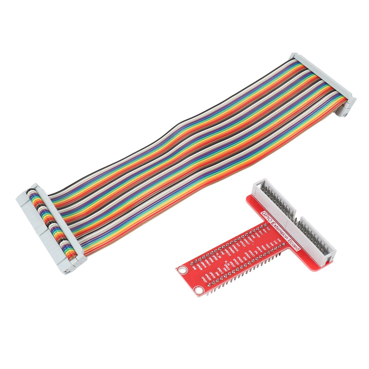 10X RPi GPIO Breakout Expansion Board + Ribbon Cable + Assembled T Type ...