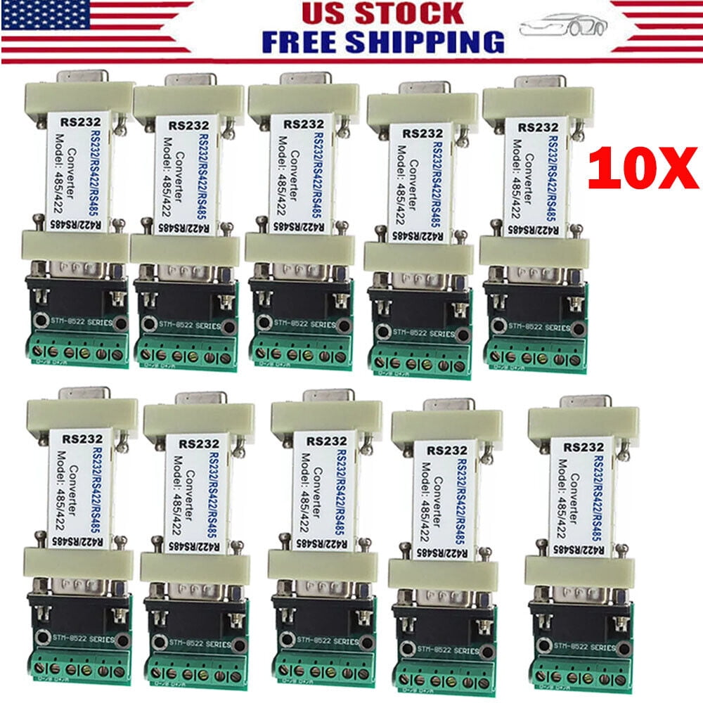 10X RS232 to RS485 Communication Data Converter Adapter With Terminal ...