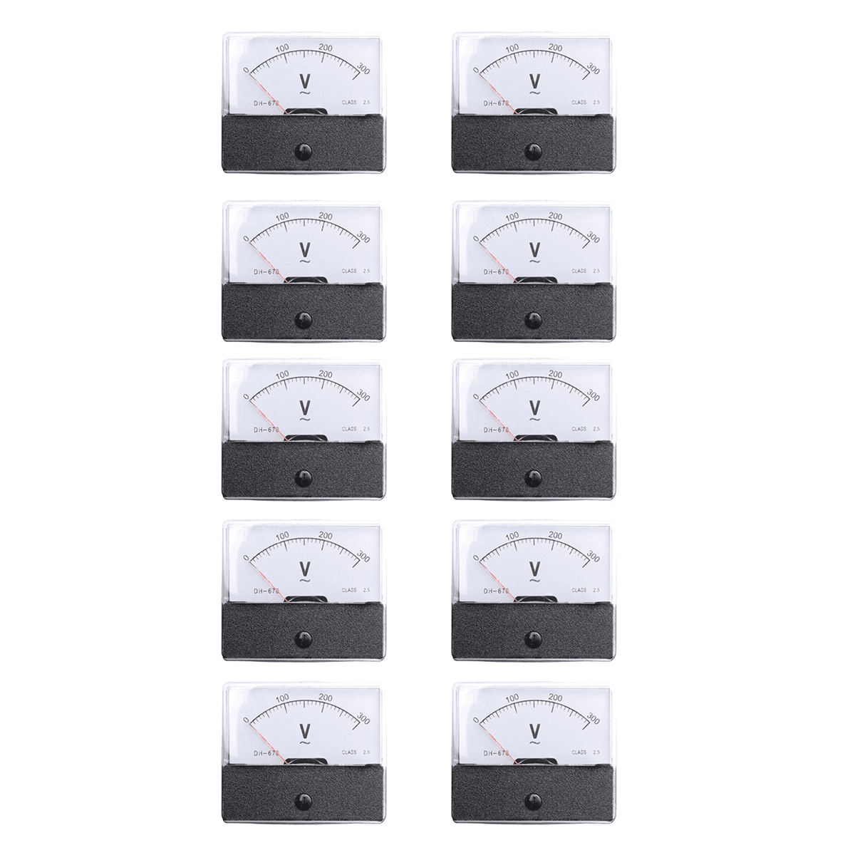 10X Rectangle AC 0-300V Gauge Analog Voltage Panel Meter Voltmeter ...