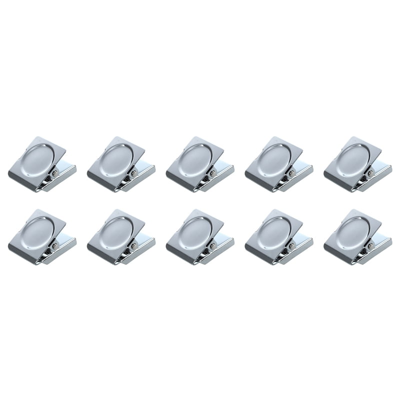 10X Silver Tone Spring Loaded Memo Ticket Magnetic Fridge Wall Clip,10 ...