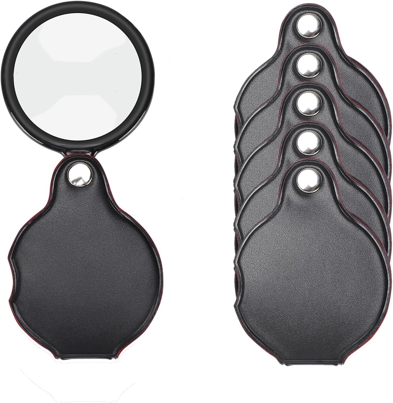 10X Small Magnifying Glass, 6 PCS Mini Pocket Magnifier Folding Magnify ...