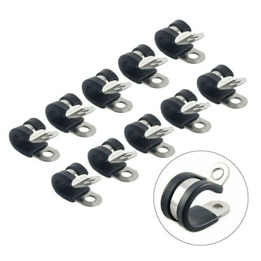 10Xgalvanized Iron Rubber Lined P Clips Hose Pipe Clamp Cable Mounting ...