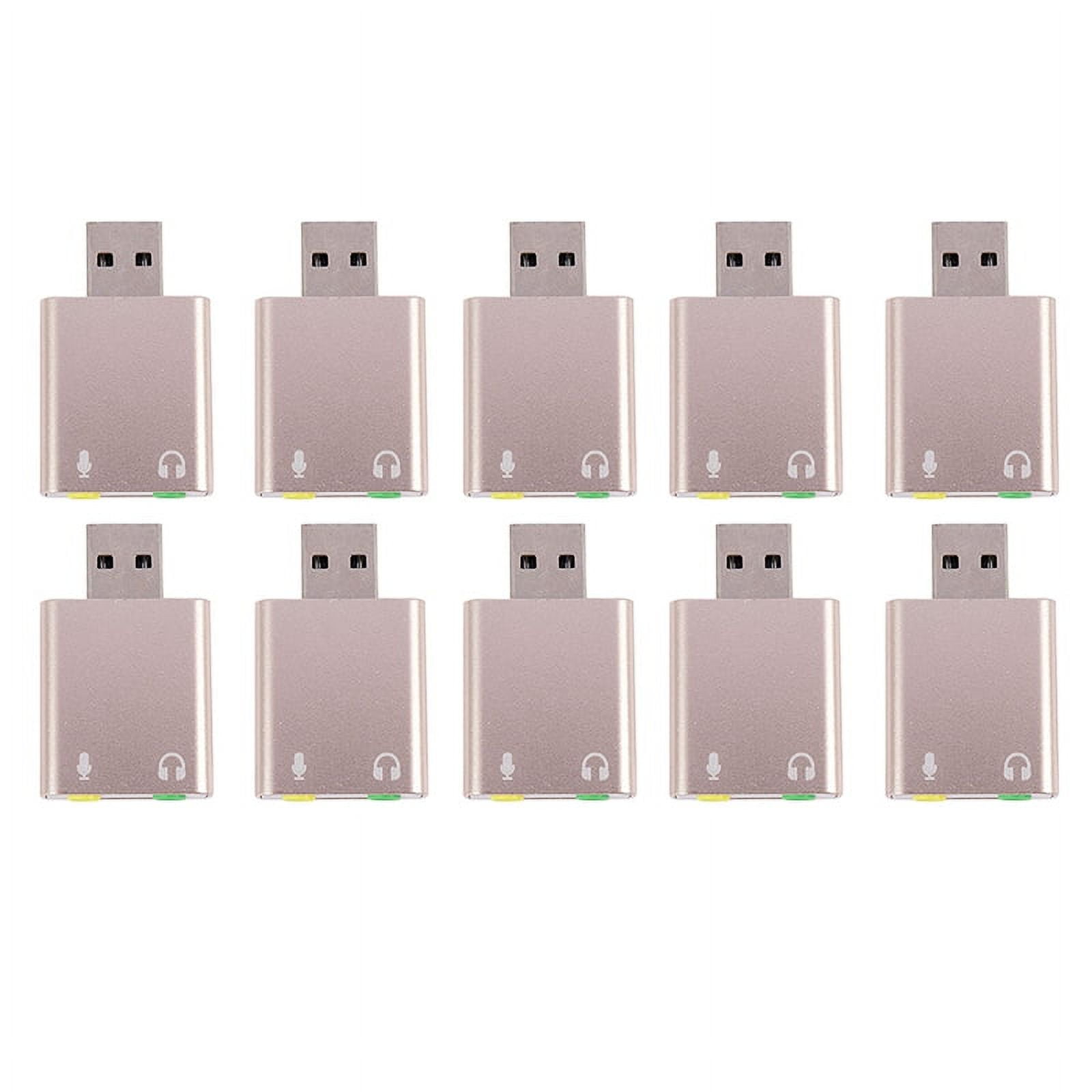 10X USB Sound Card 7.1 External USB to Jack 3.5mm Headphone Adapter ...