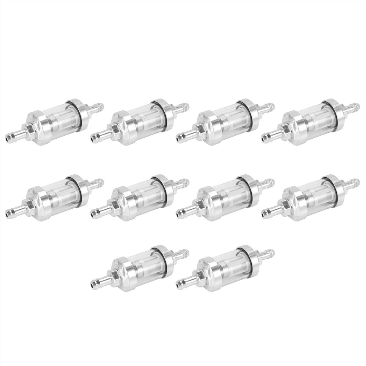 10X Universal Chrome Glass Fuel Petrol Crude Oil Engine Inline Filter 5 ...
