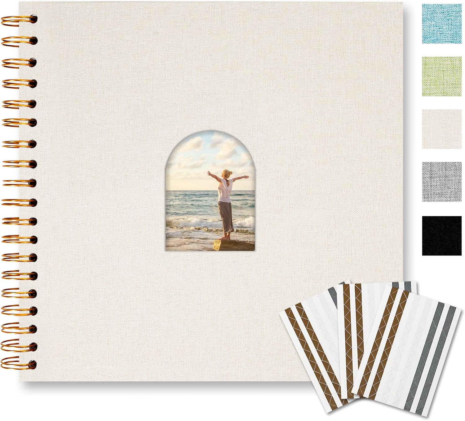 10X10 Inch DIY Scrapbook Album Linen Arch Window Photo Album 40 Blank ...