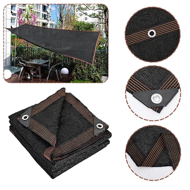 10X10FT/10x20 FT Black Sun Shade Net Plants Outdoor Pergola Lawn Sun ...