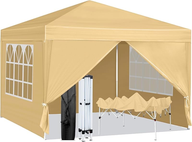 10X10FT Pop Up Canopy Tent with Removable & Extendable Sidewalls ...