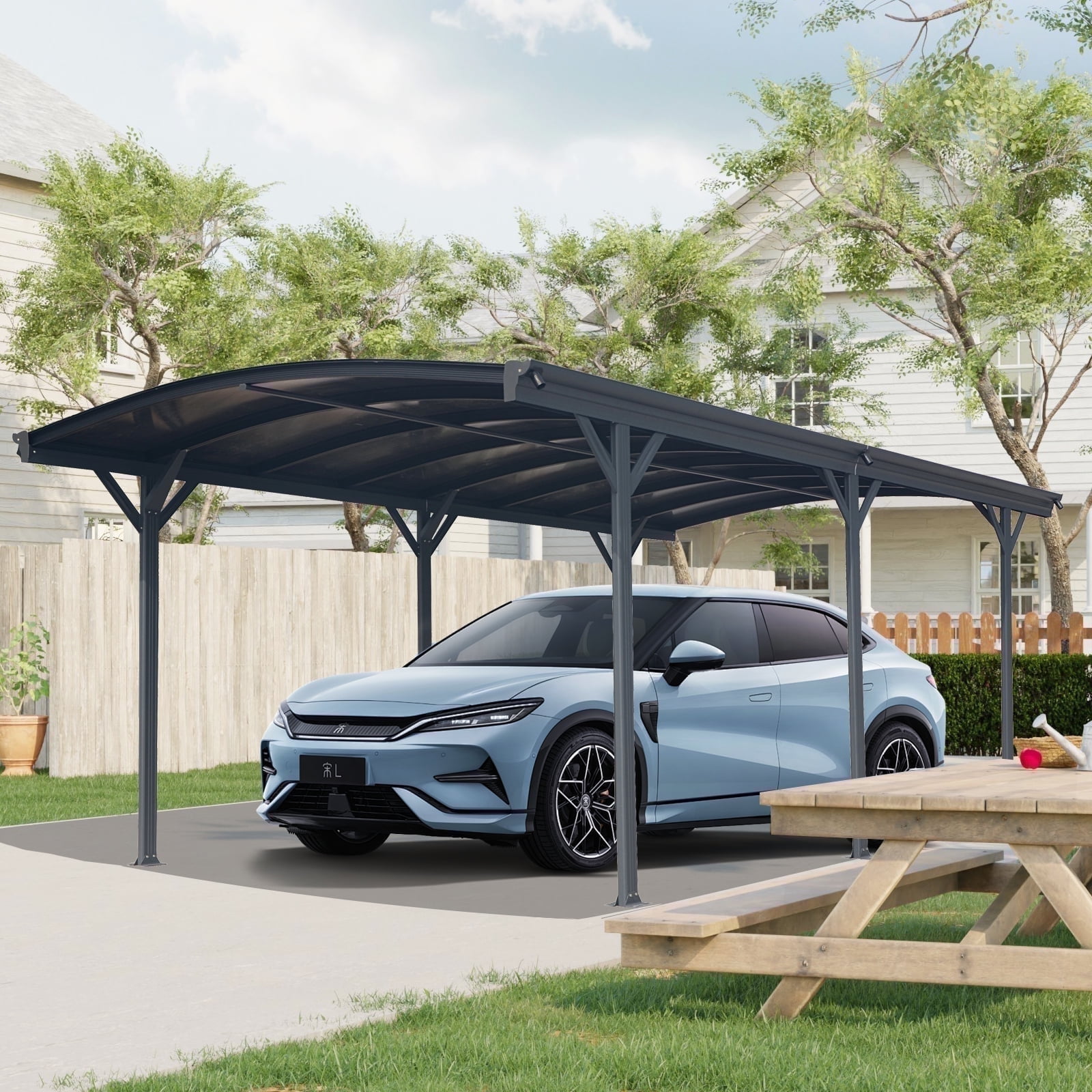 10x19x7ft Metal Outdoor Arch Carport for Driveway Car, Truck - Walmart.com
